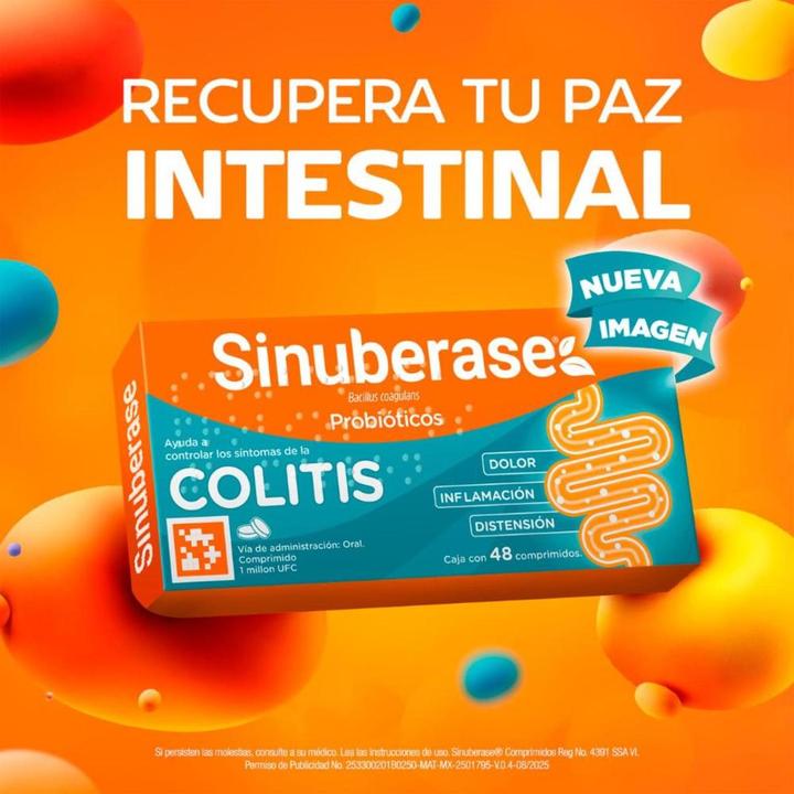 Sinuberase Bacillus Coagulans 1 Millón UFC con Excipiente c.b.p. 48 ...