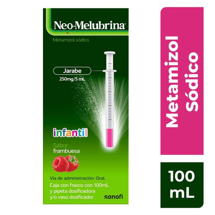 Neo-Melubrina Metamizol Sódico Jarabe Sabor Frambuesa 100 ml - H-E-B México