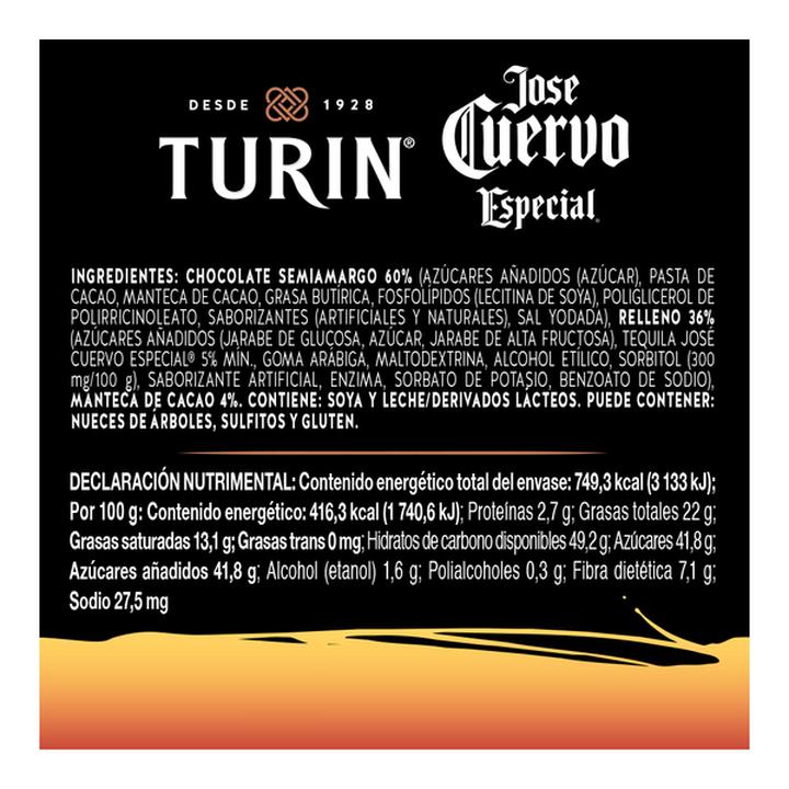 Turin Tequila José Cuervo Especial Chocolates con Licor Tubo 180 g - Mi ...