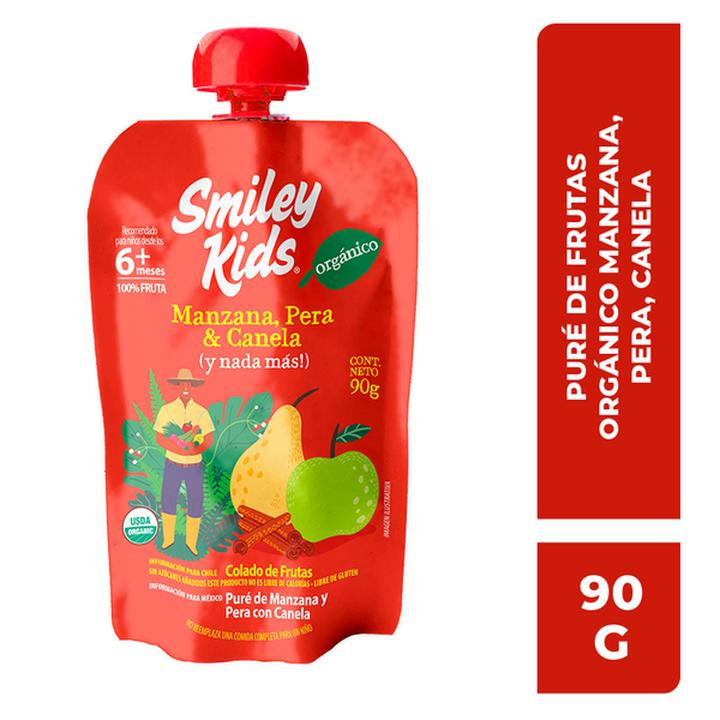 Papilla 100% Organica Smiley Kids Manzana Pera y Canela 90 g - H-E-B México