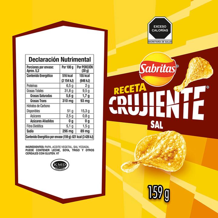 Sabritas Receta Crujiente Sal 159 Gr - H-E-B México