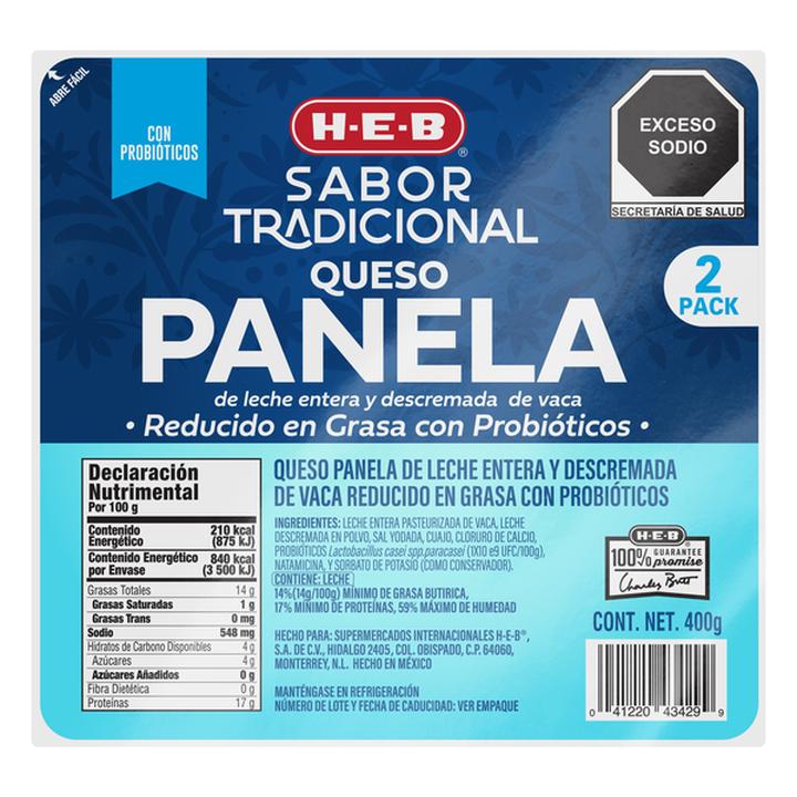 Heb Sabor Tradicional Queso Panela Reducido en Gra - H-E-B México