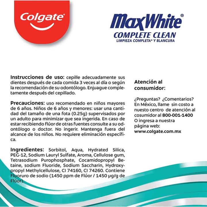 Pasta Dental Colgate Max White 2 x 100 ml - H-E-B México
