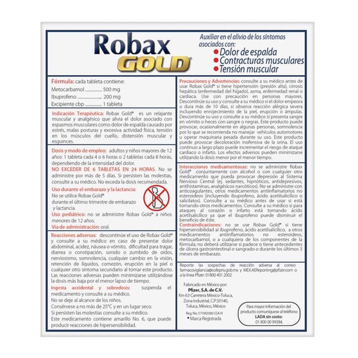 Robax Gold Relajante Muscular con Efecto Analgésico 24 Tabletas - Mi ... Robax Gold Relajante Muscular con Efecto Analgésico 24 Tabletas - Mi ...