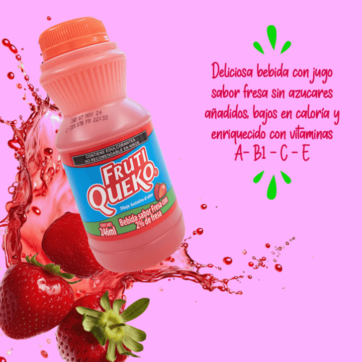 Bebida Saborizada Frutiqueko con Jugo de Fresa Natural 246 ml - Mi ...