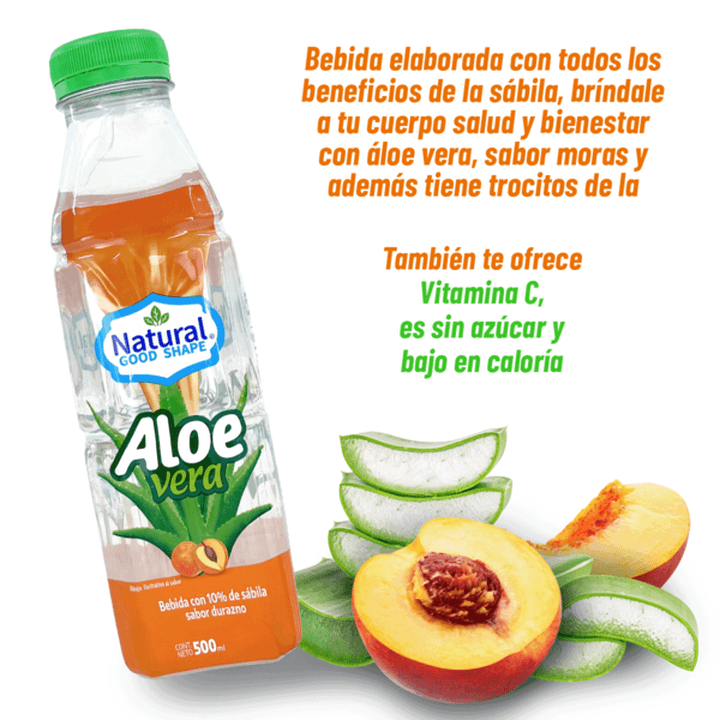 Bebida de Aloe Vera Natural Good Shape Sabor Durazno 500 ml - H-E-B México