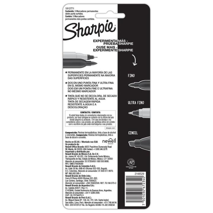 Marcador Sharpie Twin Tip Surtido con 3 pz - H-E-B México