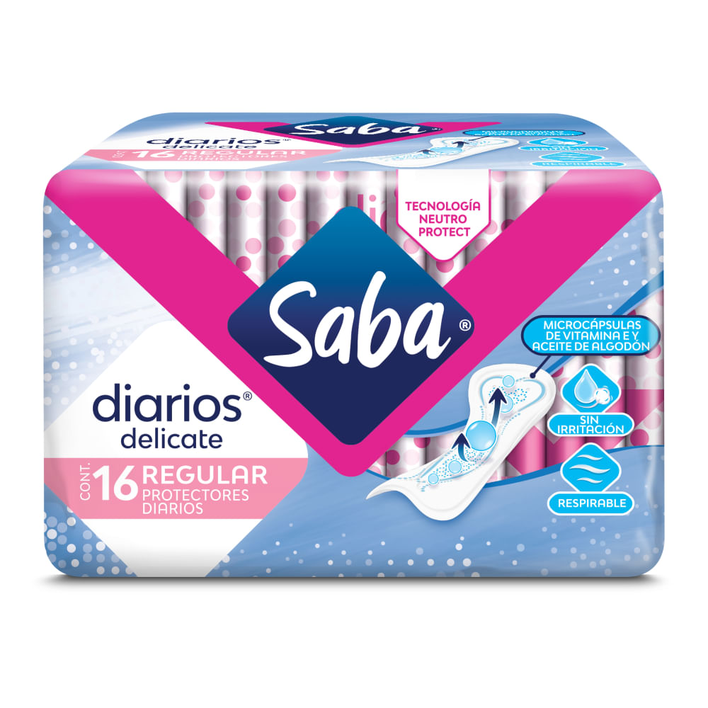 Saba Protectores Diarios Delicate Regular 16 Pz - H-E-B México