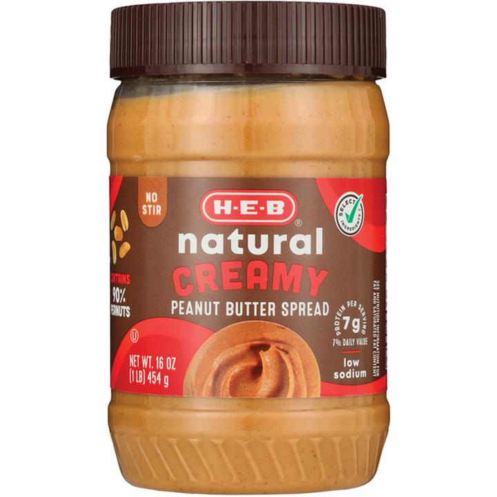 Heb Crema de Cacahuate Natural Creamy 454 Gr - H-E-B México