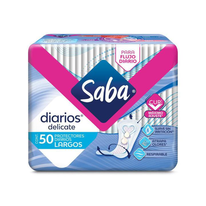 Saba Protectores Diarios Delicate Largo 50 pz - Mi Tienda del Ahorro