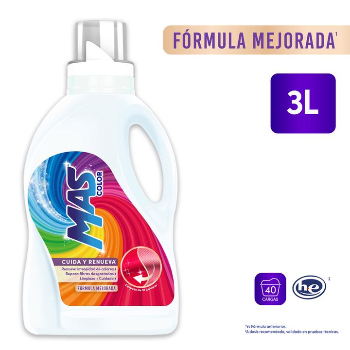 Mas Detergente Líquido Para Ropa de Color 3 Lt - H-E-B México