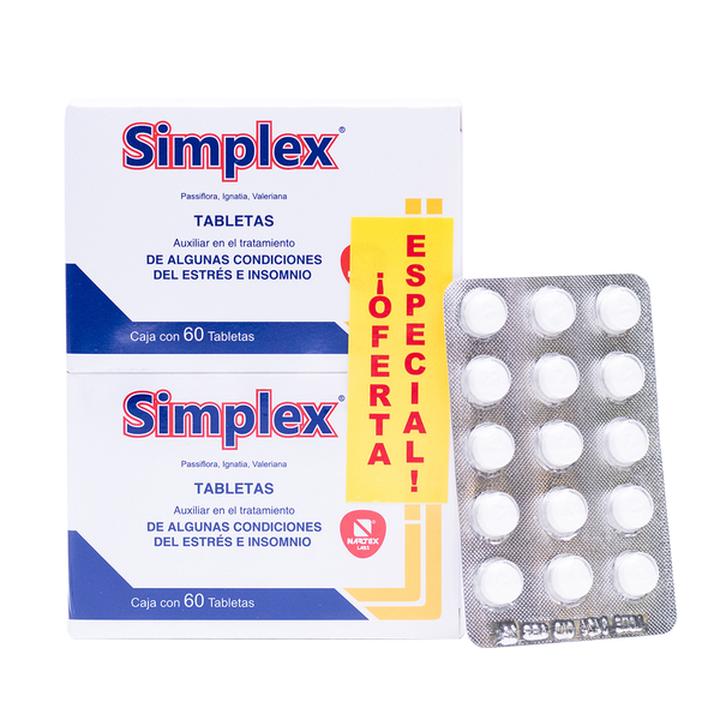 Nartex Simplex Duopack Auxiliar de Exstrés e Insomnio con 60 tabletas ...