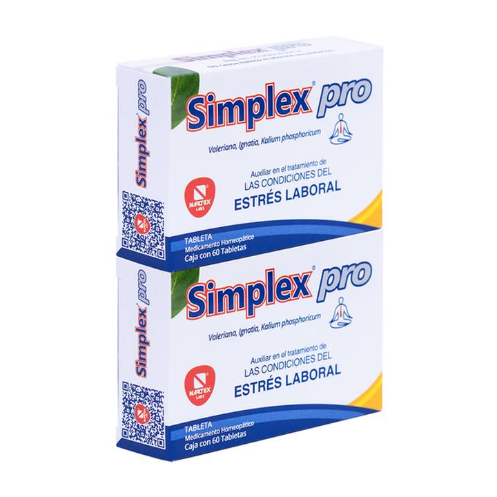Nartex Simplex Pro Duopack Auxiliar de Estrés Laboral con 60 tabletas ...