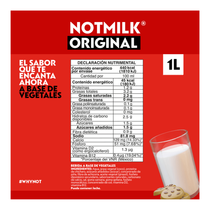 Leche Vegetal NotMilk Original 1 L - H-E-B México
