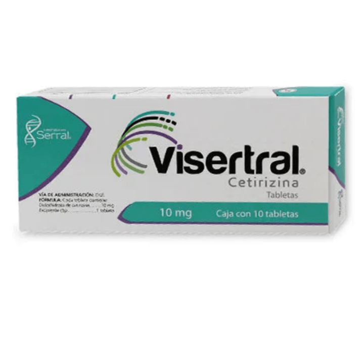 Visertral Cetirizina 10 mg 10 Tabletas - H-E-B México