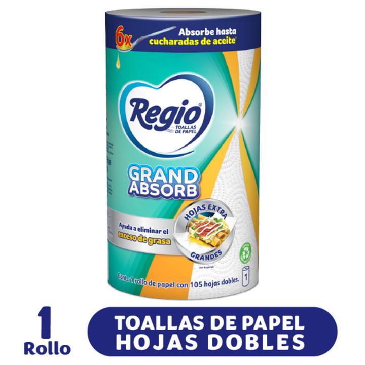 Toallas de Papel Regio Grand Absorb 1 rollo con 105 Hojas Dobles - H-E ...