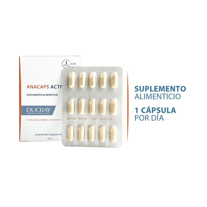 Ducray Anacaps Activ + Suplemento Alimenticio con 30 Cápsulas - H-E-B ...