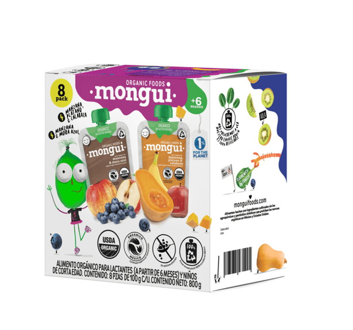 Snack Orgánico Mongui 8 pack Mora Calabaza 800 g - H-E-B México