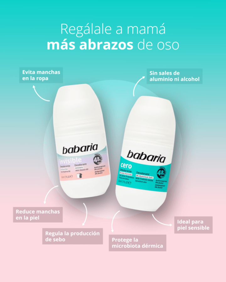 Babaria Antitranspirante Cero Roll On Unisex 50 ml - H-E-B México