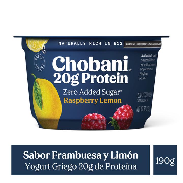 Yogurt Griego Chobani con 20 g de Proteína Sabor Raspberry Lemon 190 g ...