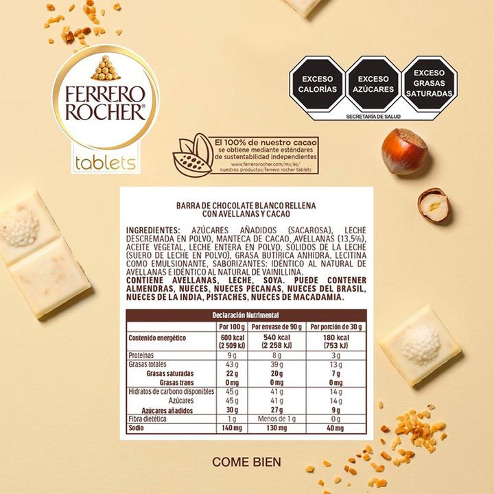 Ferrero Rocher Ferrero Tablet Chocolate Blanco Fer - H-E-B México