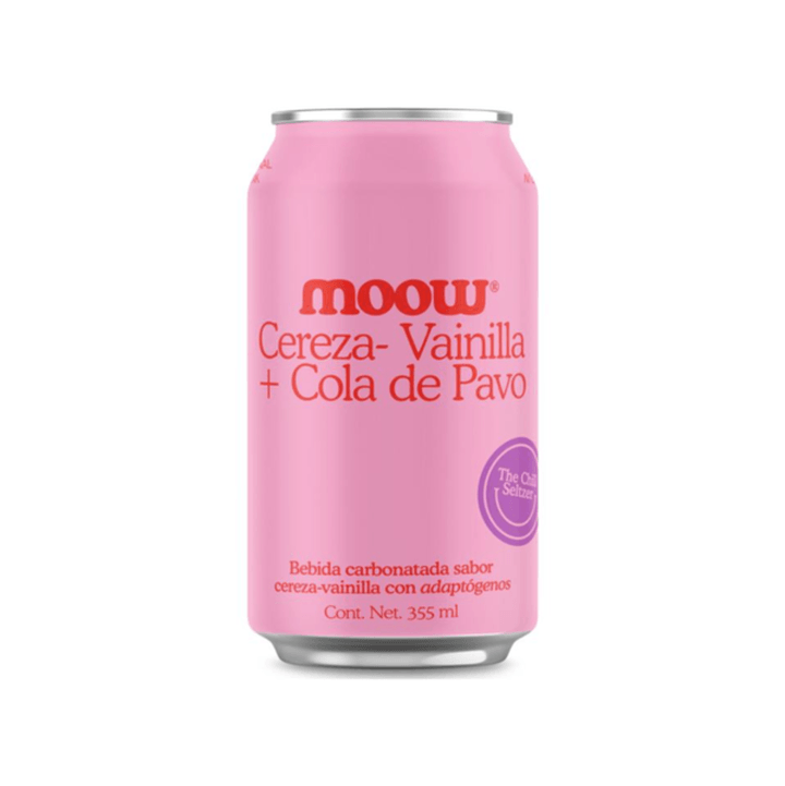 Bebida Carbonatada MOOW Sabor Cereza Vainilla + Cola de Pavo 355 ml - H ...