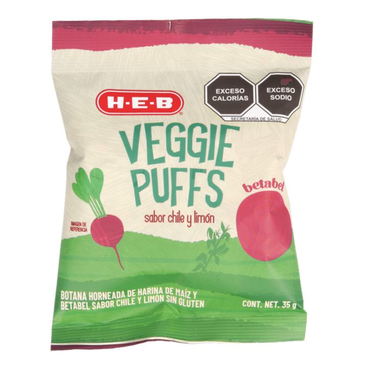 Heb Veggie Puffs Betabel Sabor Chile Y Limon 35 Gr - H-E-B México