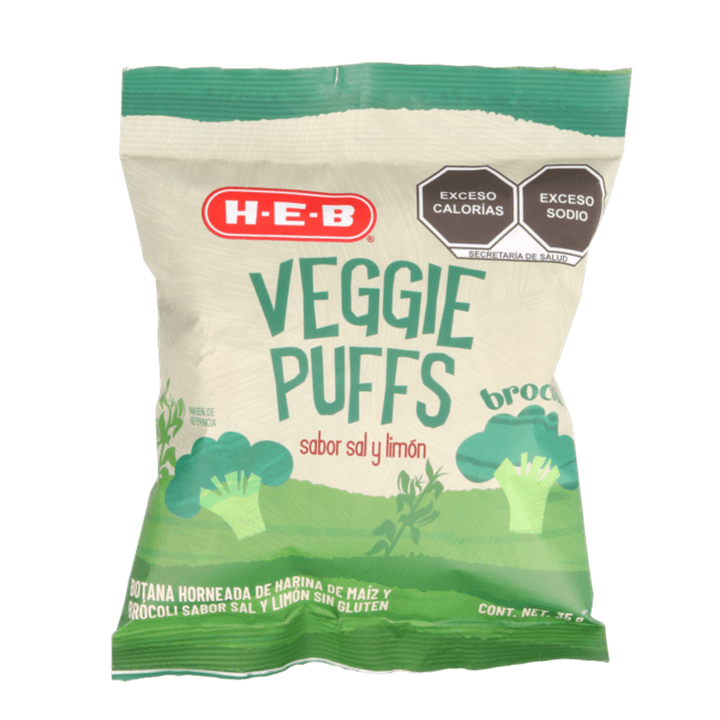 Heb Veggie Puffs Brocoli Sabor Sal Y Limon 35 Gr - H-E-B México