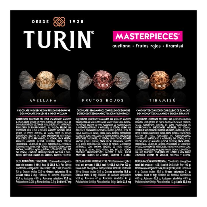 Turin Chocolates Masterpieces Avellana, Frutos Rojos y Tiramisú 80 g ...