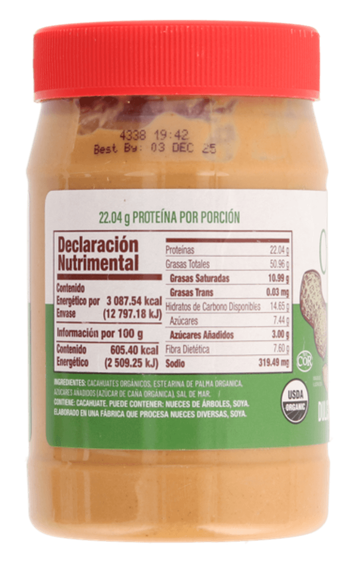 Heb Organics Crema de Cacahuate Cremosa 510 Gr - H-E-B México