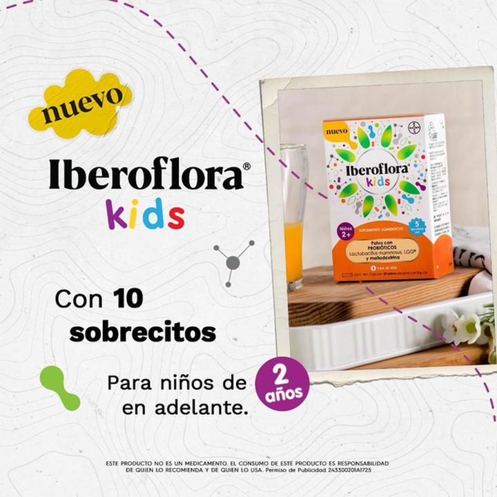 Iberoflora Kids Suplemento Alimenticio con Probióticos 10 Sobres de 2 g ...