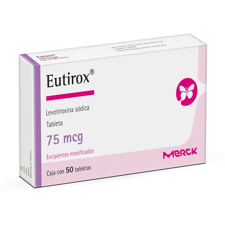 Merck Eutirox 75 Mcg 50 Tab Levotiroxina Sodica 50 - H-E-B México