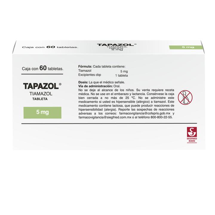 Tapazol Tiamazol 5 mg 60 Tabletas - H-E-B México