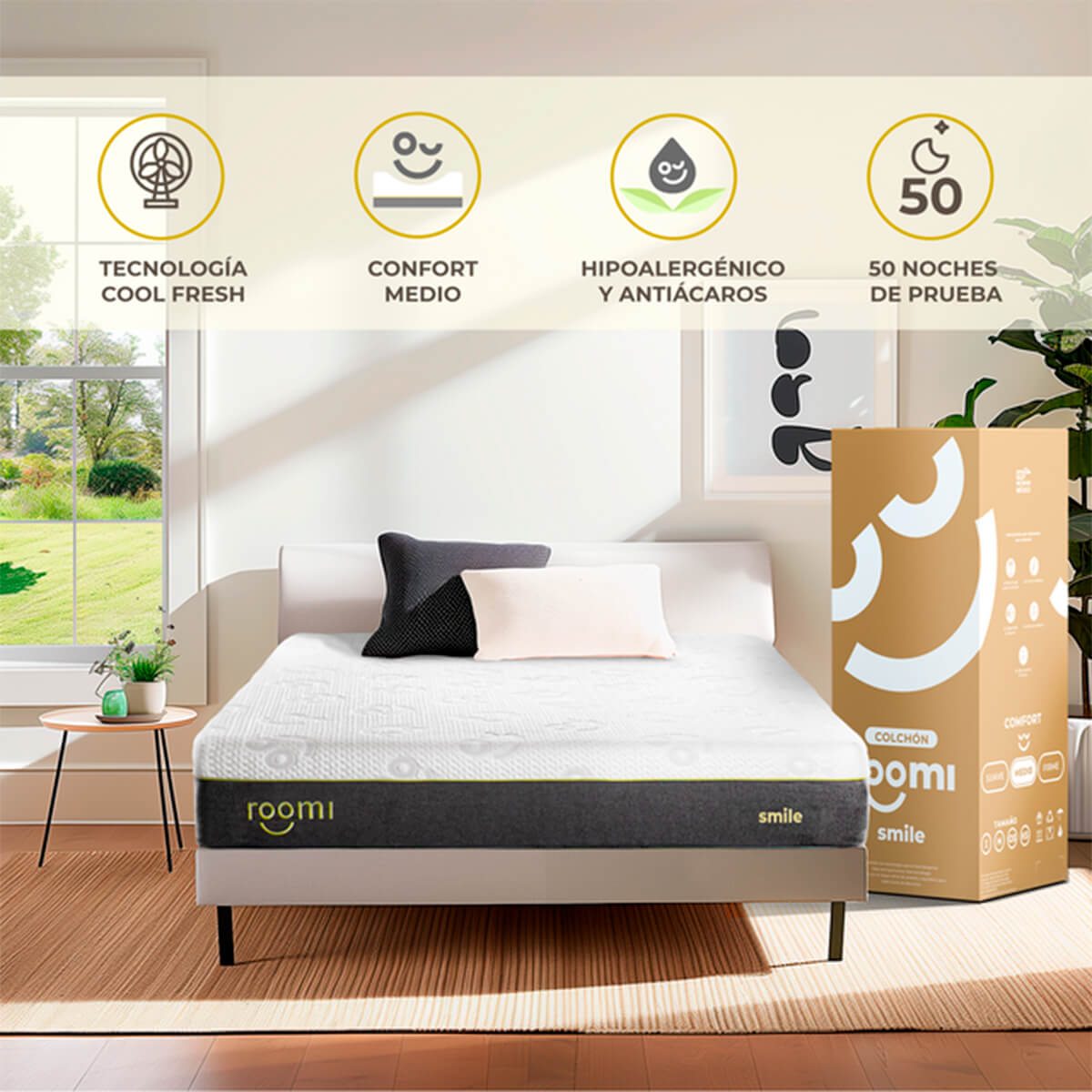 Colchón Roomi Smile De Memory Foam Confort Medio - H-E-B México