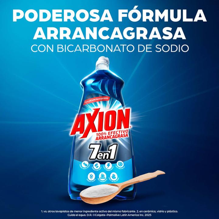 Lavatrastes Líquido 7 en 1 Axion Blue con Bicarbonato de Sodio 900 ml ...