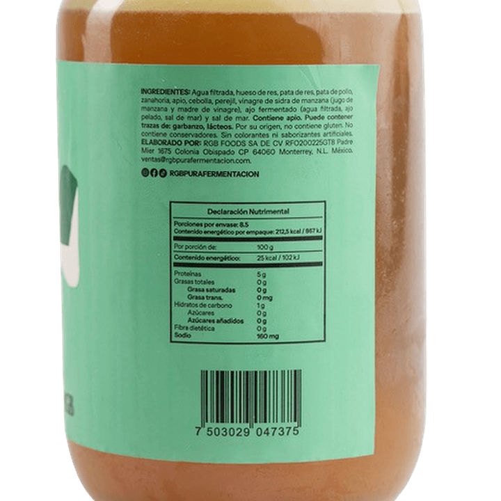 RGB Alimentos Bone Broth Caldo de Huesos con Verduras 800 g - H-E-B México