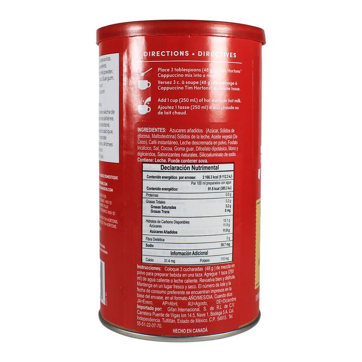 Tim Hortons Mezcla en Polvo sabor Cappuccino French Vainilla 454 g - H ...