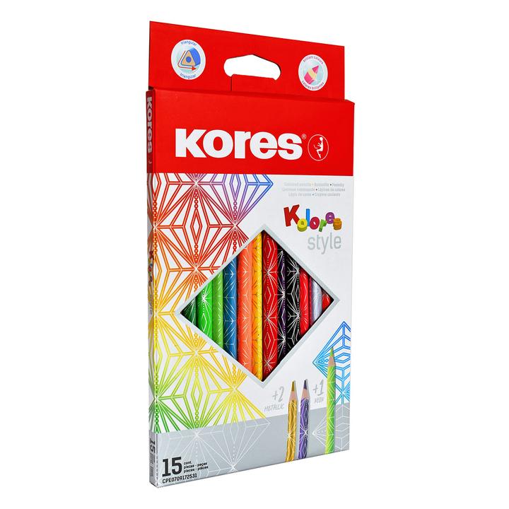 Kores Lapiz Color Triangulas Style 15 Pz Lapiz Col - H-E-B México