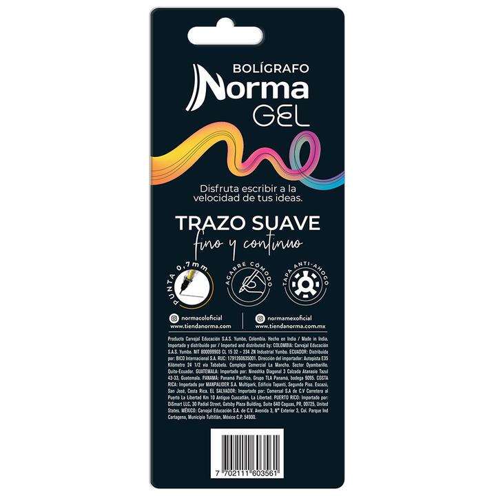 Bolígrafos Suave Norma Gel Multicolor con 3 pz - H-E-B México
