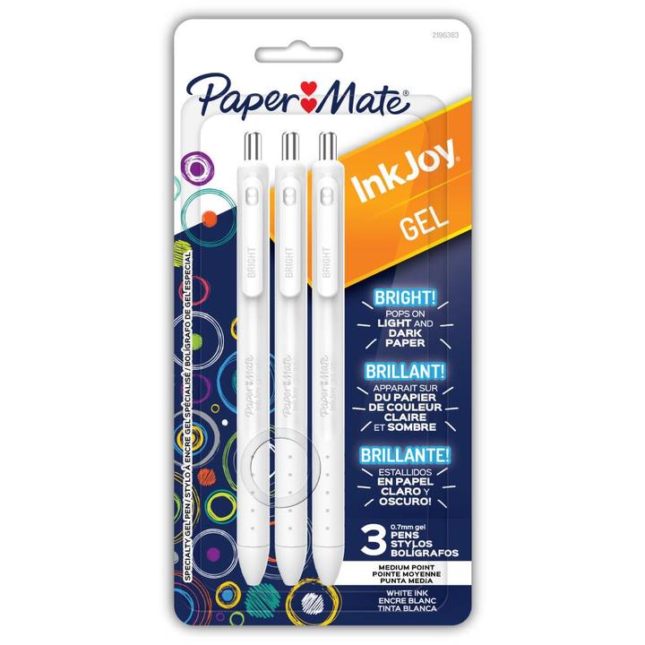 Papermate Boligrafo Pm Inkjoy Gel Bright Bco Tj3pz - H-E-B México