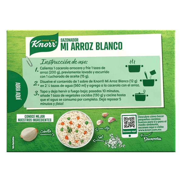 Knorr Sazonador Mi Arroz Blanco Ajo Y Cebolla 48 G - H-E-B México