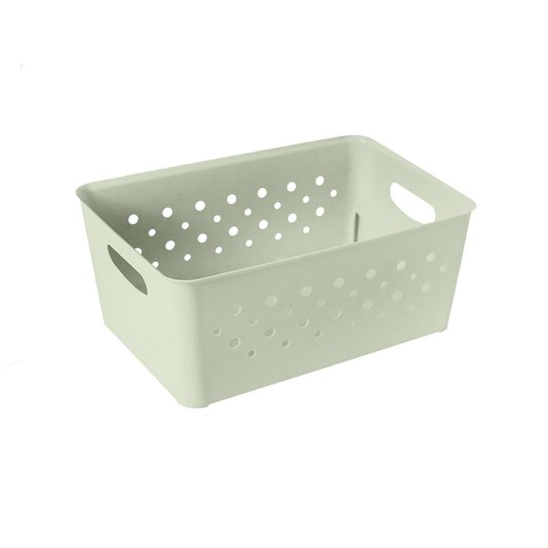 Cesto Rectangular Círculos Color Verde - H-E-B México